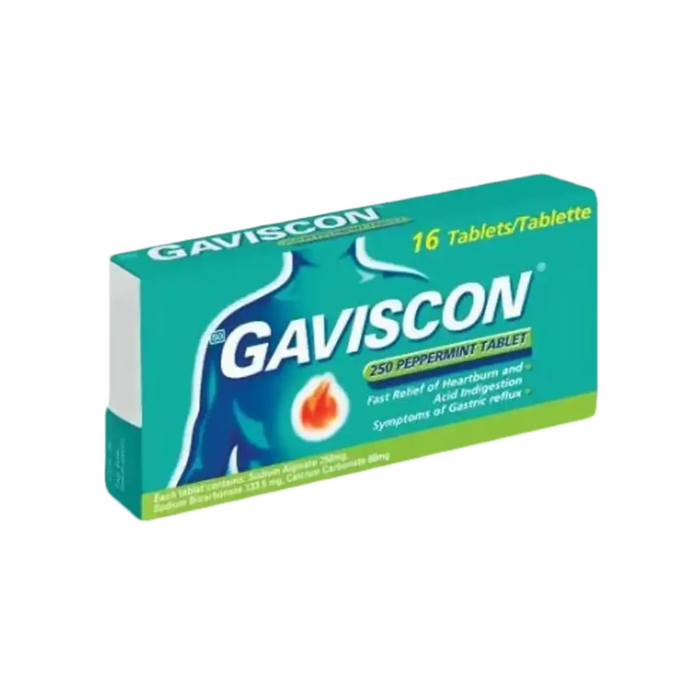 Gaviscon Plus Peppermint Tablets, 16's - First-Chem Pharmacy